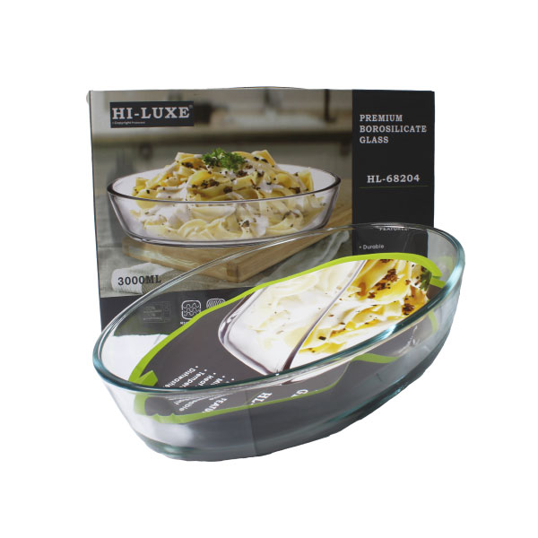 PIREX DE VIDRIO HI LUXE OVALADO 3000ML | Digital Store Ec